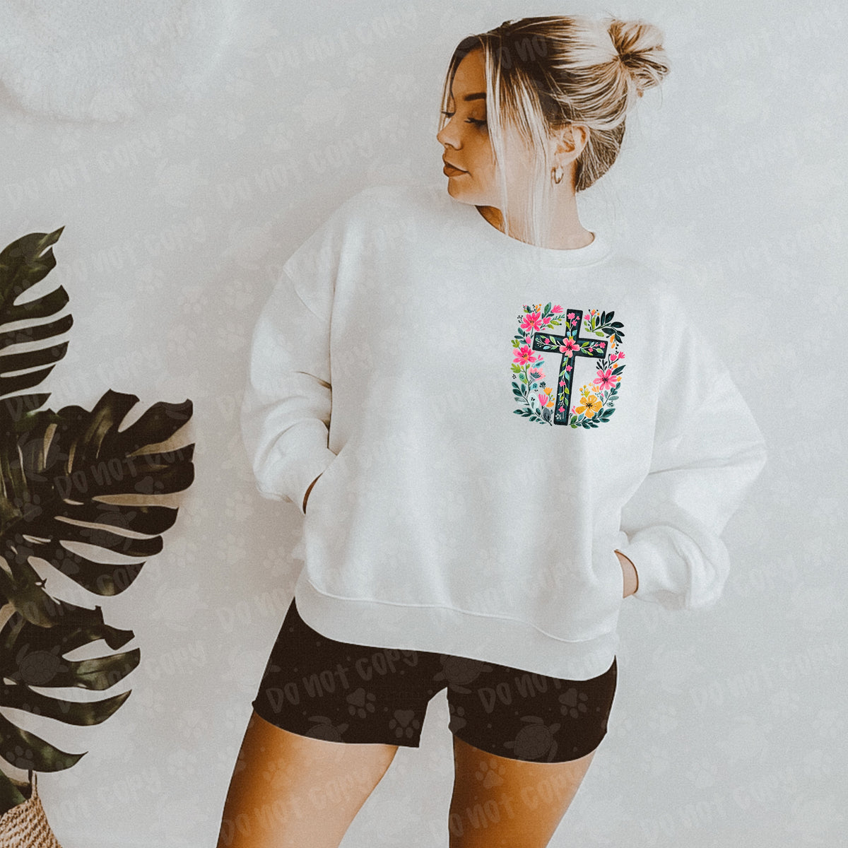 Cross Floral - DTF Print – Turtle Dane Co