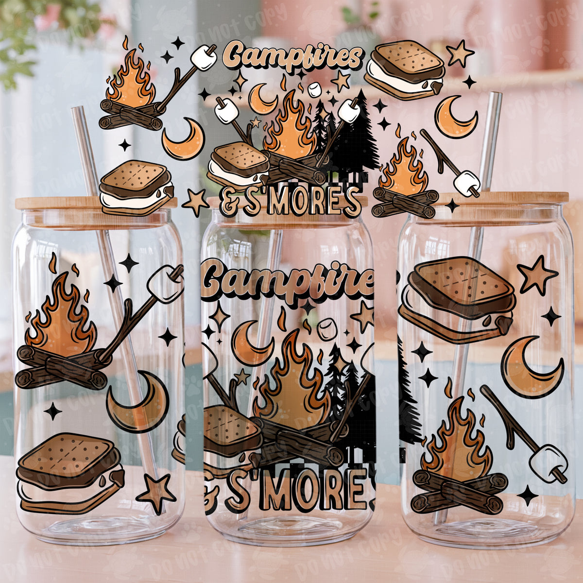 Campfires and S'mores - UV DTF – Turtle Dane Co