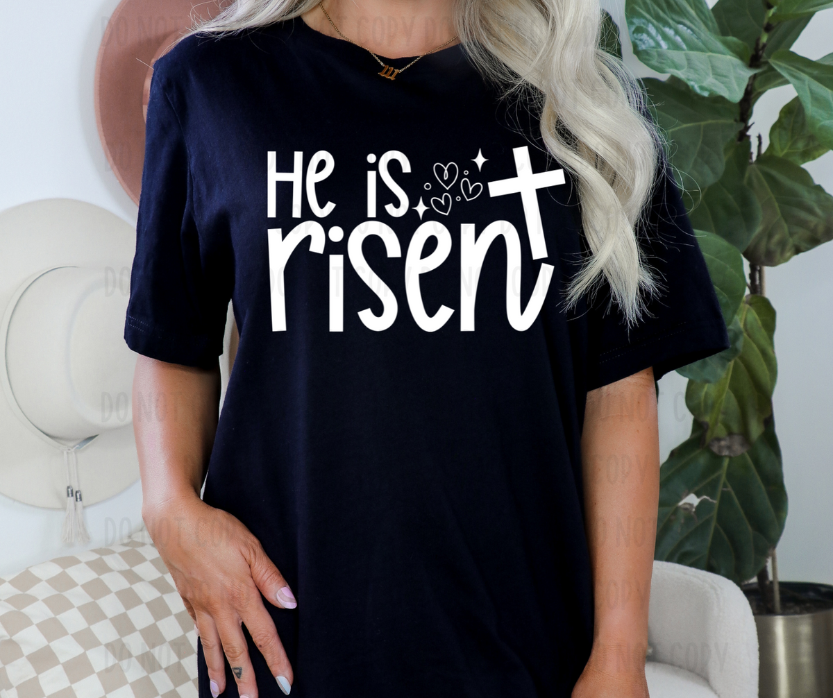 He Is Risen White - DTF Print – Turtle Dane Co