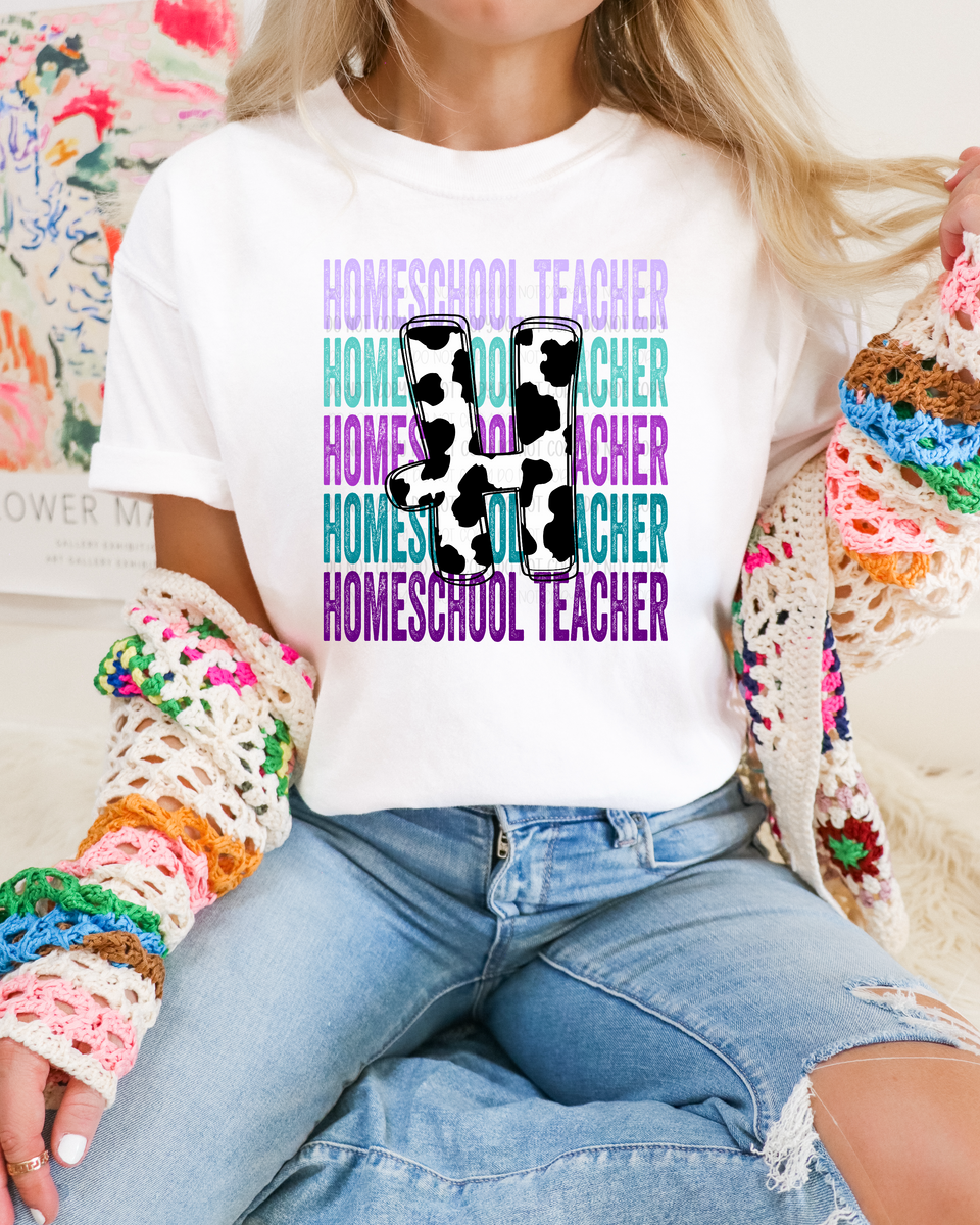 HOMESCHOOL TEACHER ( COW PRINT ) – Turtle Dane Co