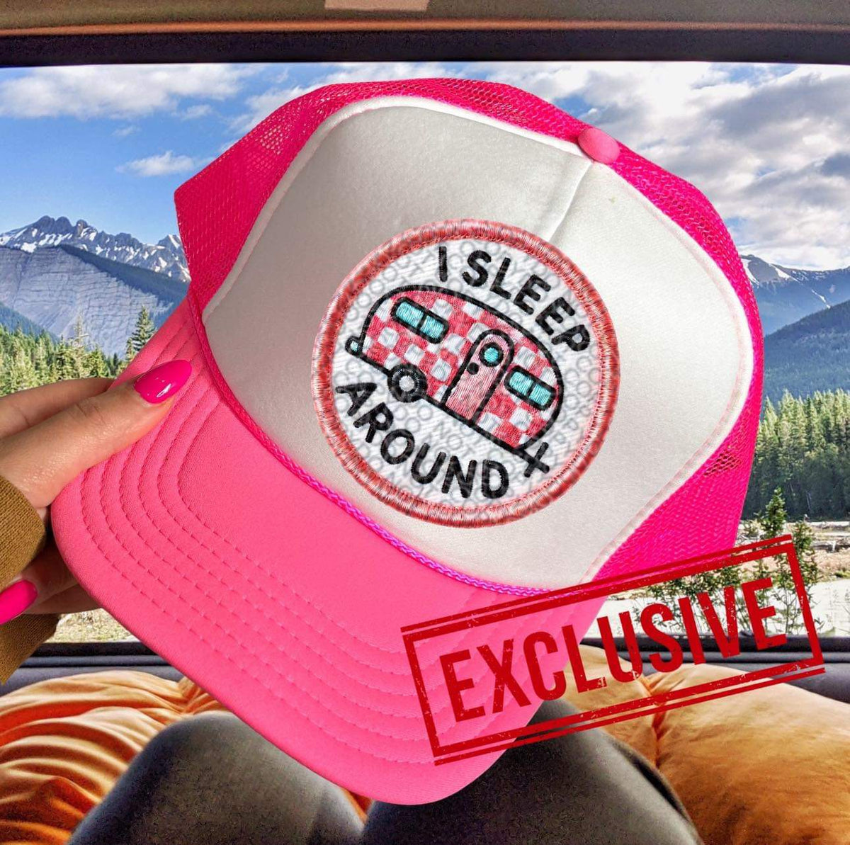 I SLEEP AROUND ( DTF HAT PATCH TRANSFER ) – Turtle Dane Co