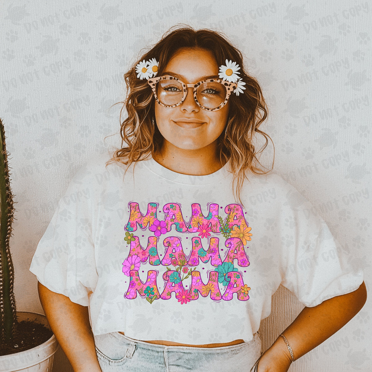 Mama Stacked Floral - DTF Print – Turtle Dane Co